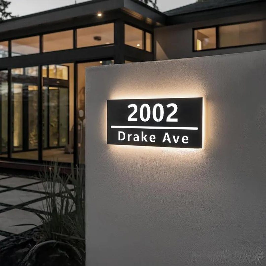 Smart LED Address Numbers | Illuminated House Sign | Automatic Night ...