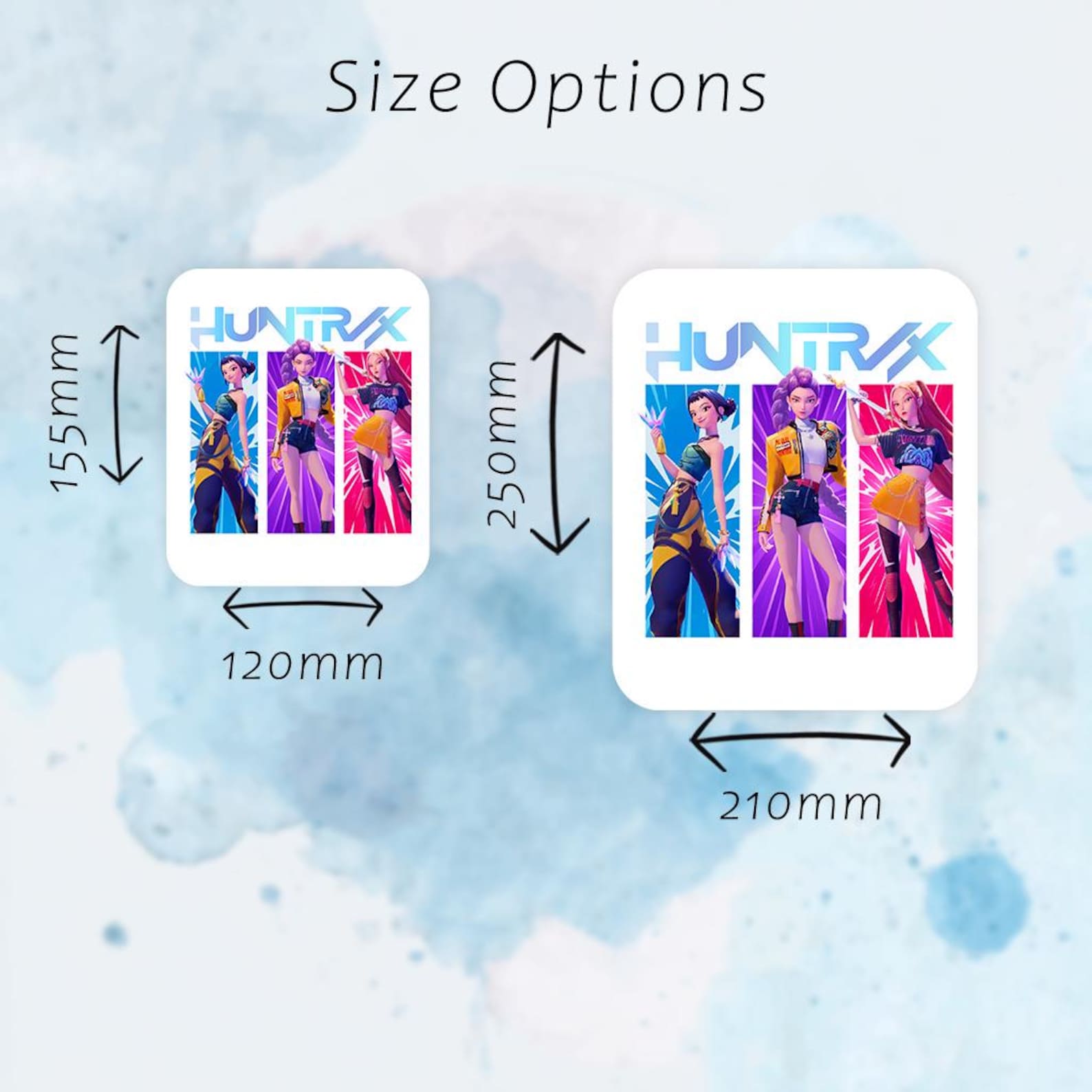 Printed & Shipped Huntrix D3 Party Bag Stickers Rectangular Birthday ...