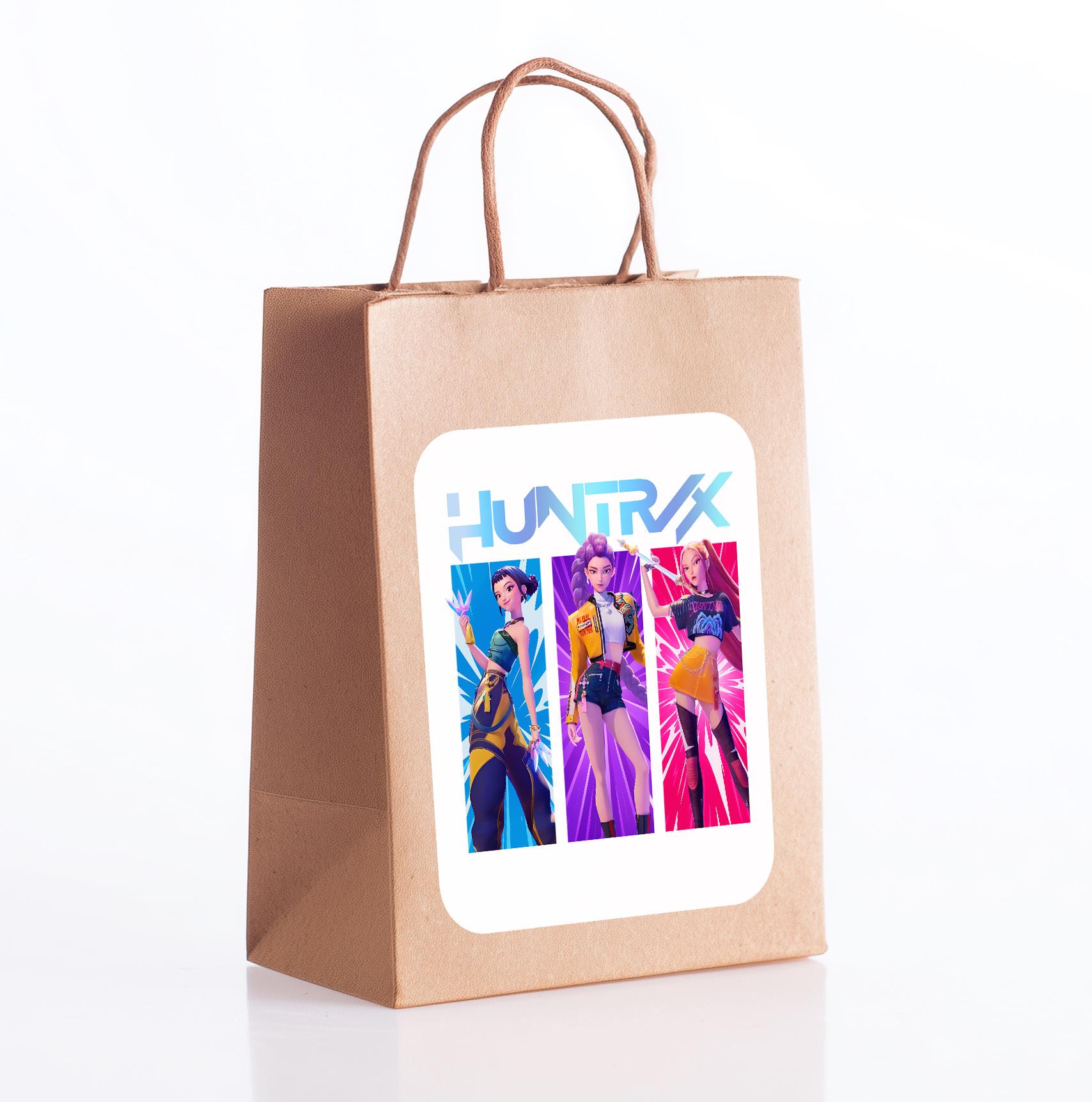 Printed & Shipped Huntrix D3 Party Bag Stickers Rectangular Birthday ...