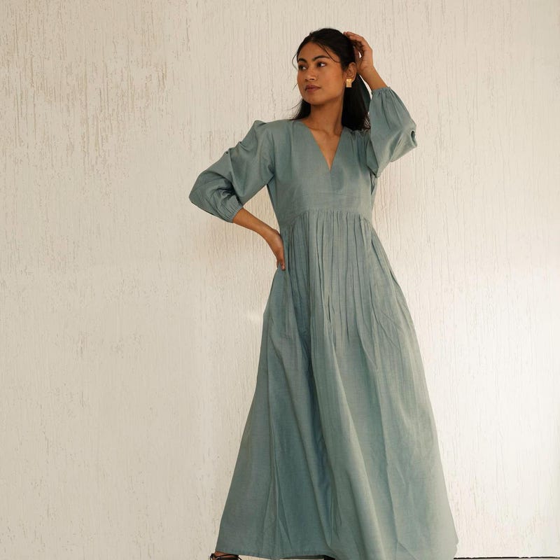 Midi kleid salbei - Etsy.de