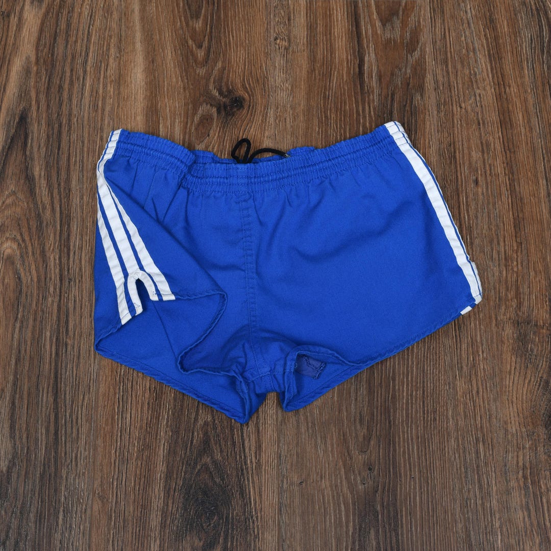 Vintage 70s 80s Adidas Shorts Blue White Stripe Running Tennis Gym ...