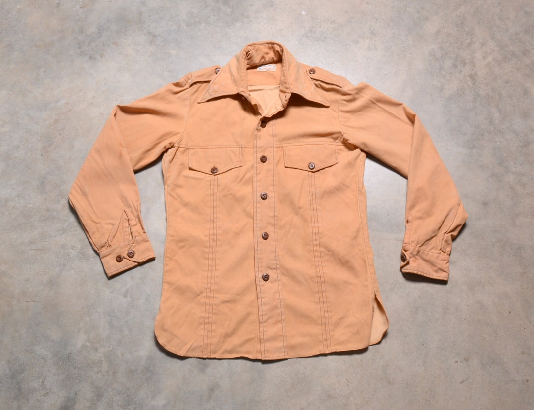 Vintage 60s 70s Lew Magram Shirt Jacket Chamois Leather Button 1960 ...