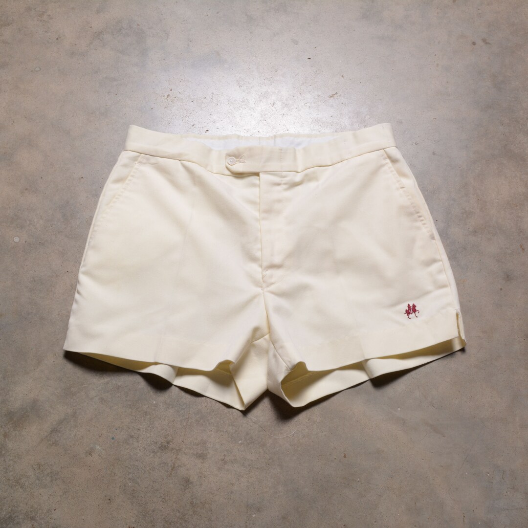 Vintage 70s 80s Tennis Trunks Pale Yellow Athletic Shorts Tennis Gym ...