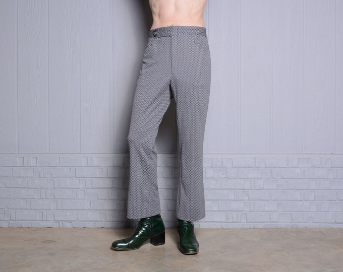 Vintage 70s Plaid Pants 1970 Funky Diamond Pattern Flare Slacks ...