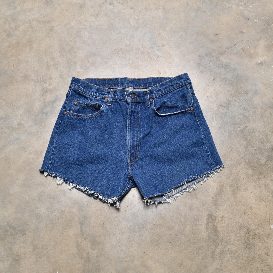 Vintage 70s Levi's 505 Cutoff Jean Shorts Dark Wash Denim Red Tab 1970 ...