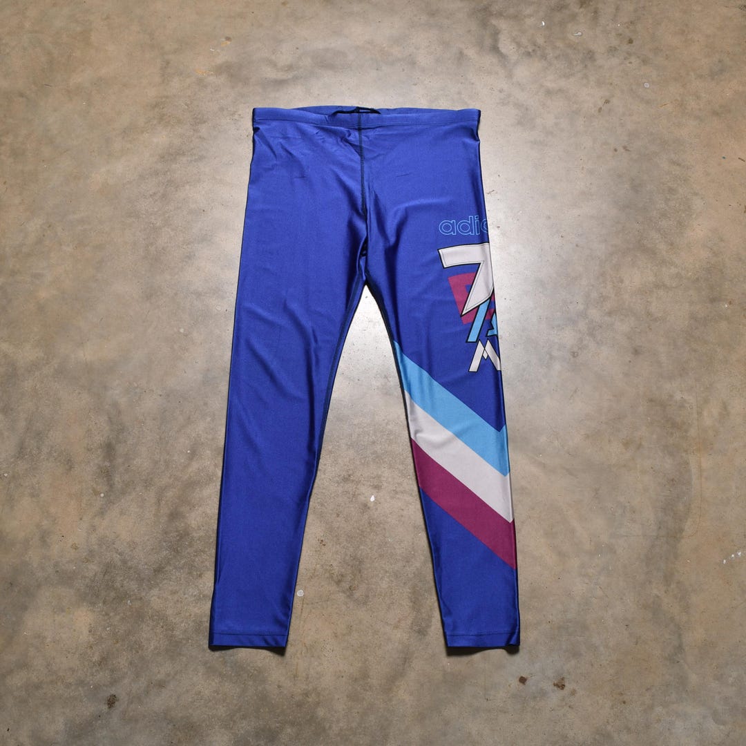 Vintage 90s Tights Adidas Team Chevron Stripe Red White Blue 1990 Men ...