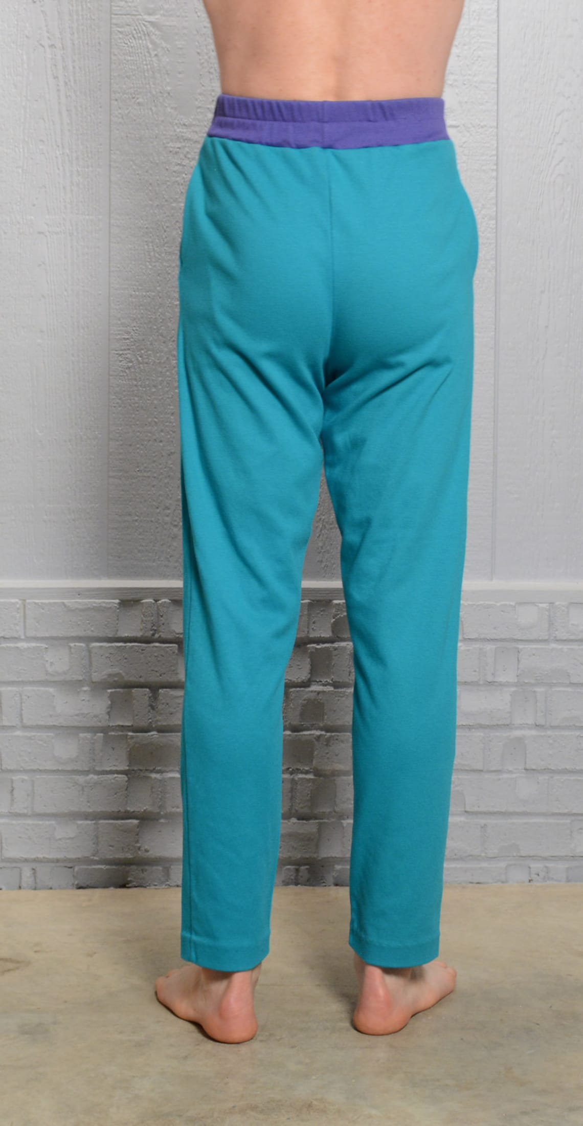 Vintage 80s Sweatpants Purple Teal Green Blue High Waist Taper - Etsy