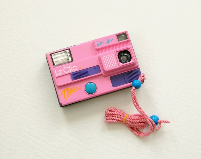 Vintage 80s Le Clic Plus Pink Camera Disc Film Orginal Case With ...