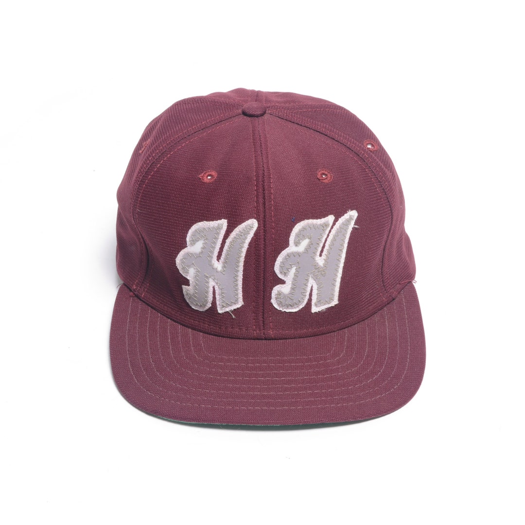 Vintage 70s New Era Baseball Cap HH Hat Burgundy Maroon 1970 Men Women ...