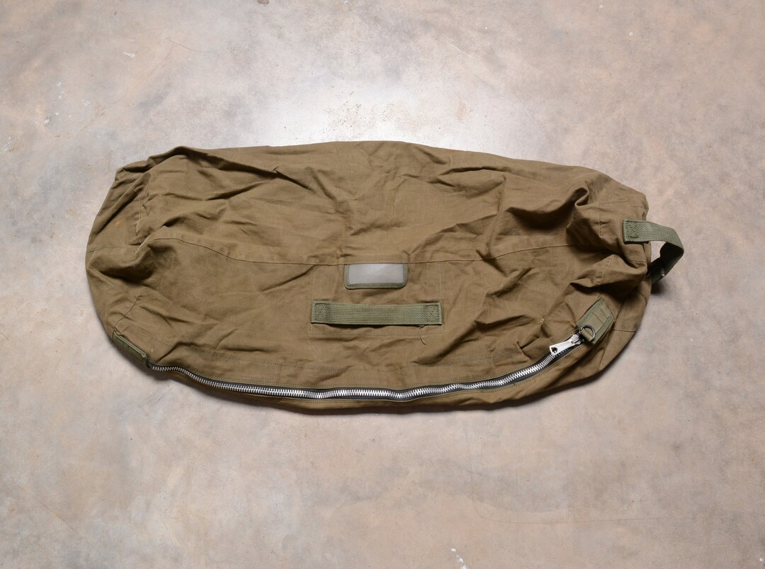 Vintage 50s 60s Olive Drab Green Duffel Bag Duffle Bag Heavy Duty ...