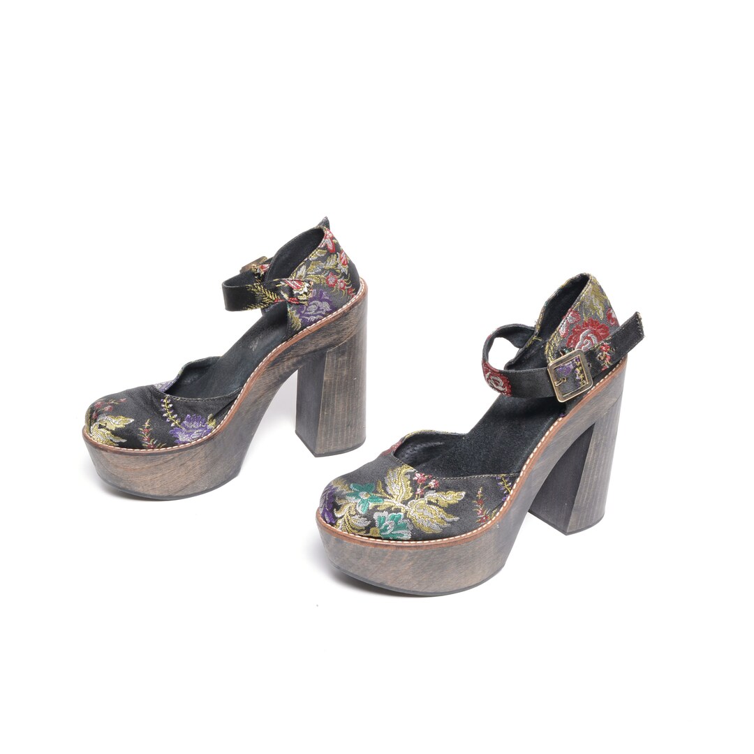 Vintage Free People Platform Pumps High Heel Shoe Tapestry Starlet Size 39 - Etsy