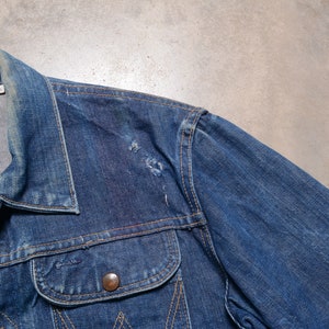 Vintage 50s Denim Jacket Wrangler Blue Jean Jacket Distressed Indigo ...
