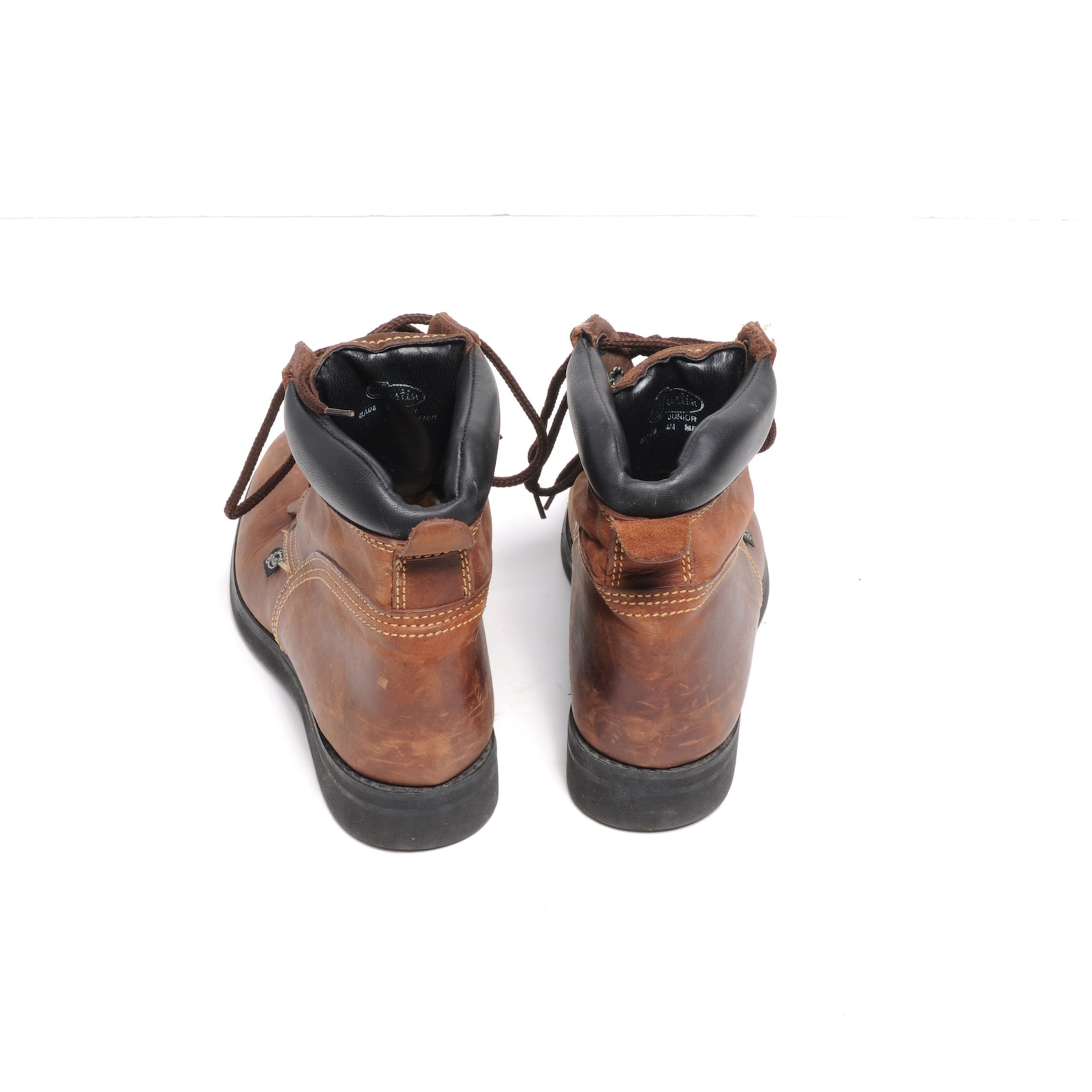 Vintage Justin Roper Boots Brown Leather Western Cowboy Packer ...