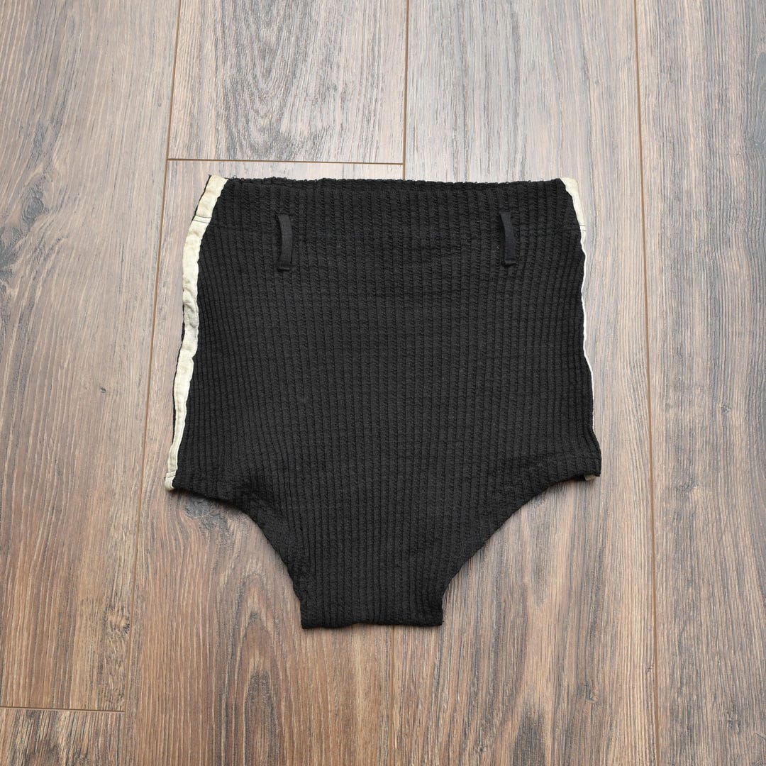 Men Vintage Bathing Suit 40s Swimsuit Wool Brief 1940 Black White ...