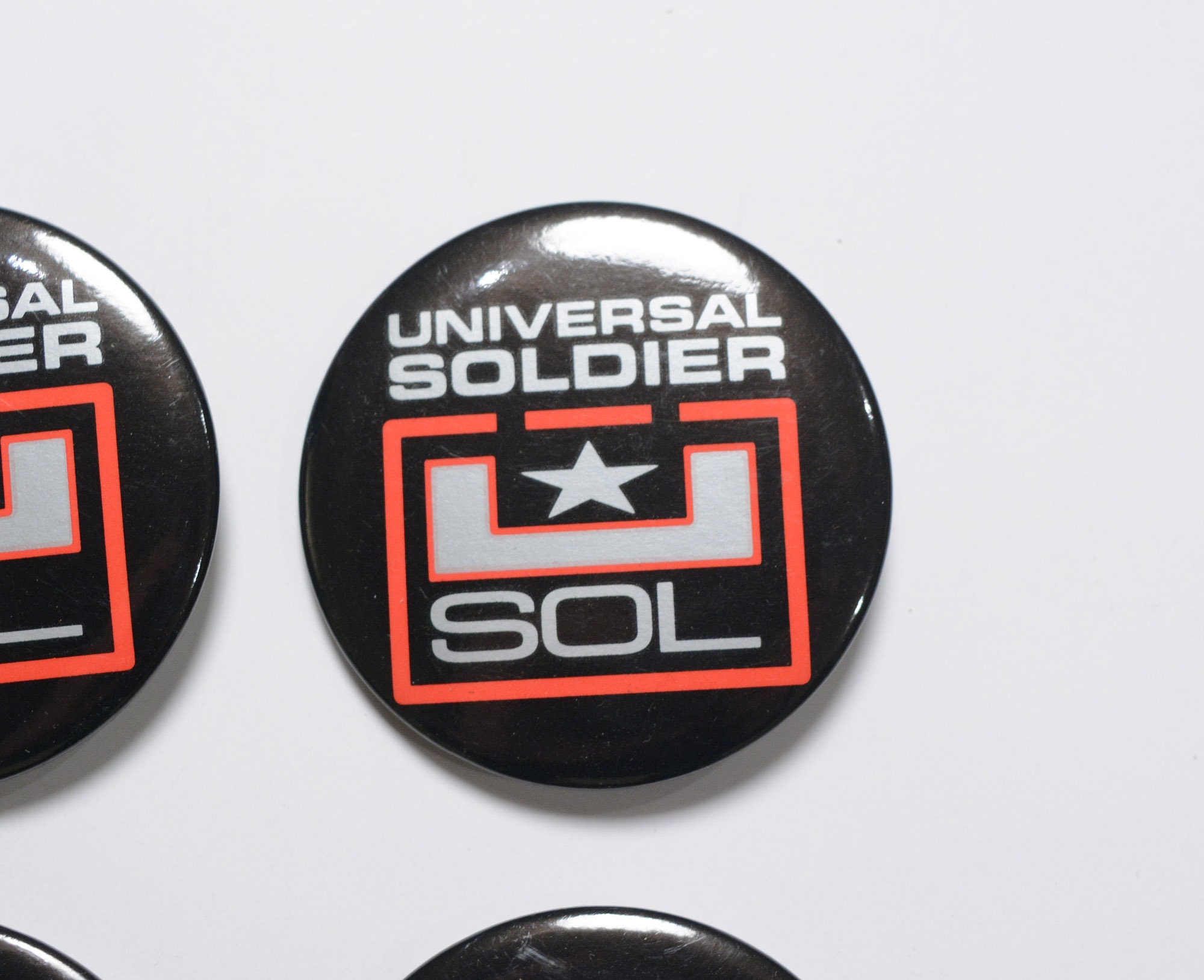Vintage 90s Universal Soldier Button Pinback Button U Sol 2