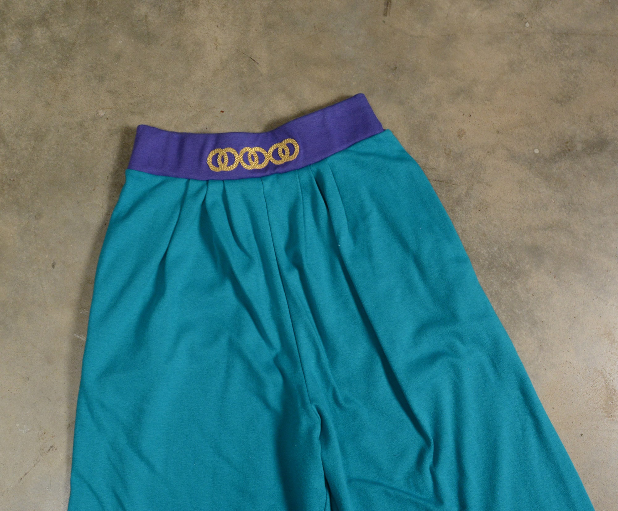 Vintage 80s Sweatpants Purple Teal Green Blue High Waist Taper - Etsy UK