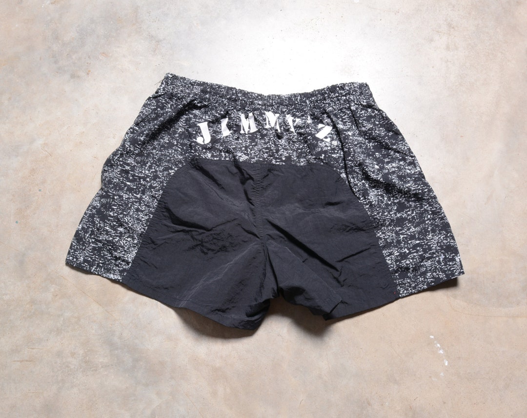 Vintage 80s Swim Trunks Jimmy Z Surf Shorts 1980 Black White Swimsuit ...