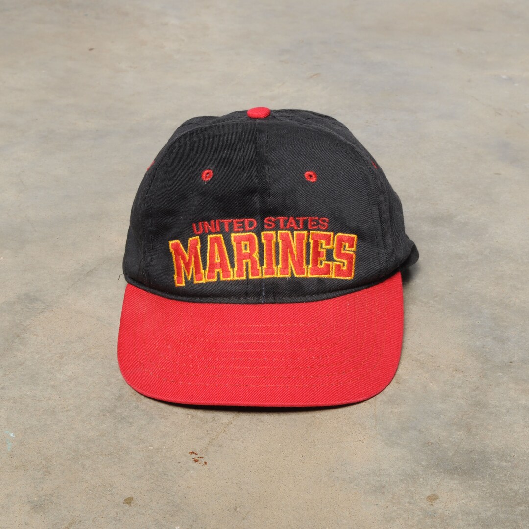Vintage 80s USMC Hat Snapback Cap US Army Marines Corp Embroidered Hat ...