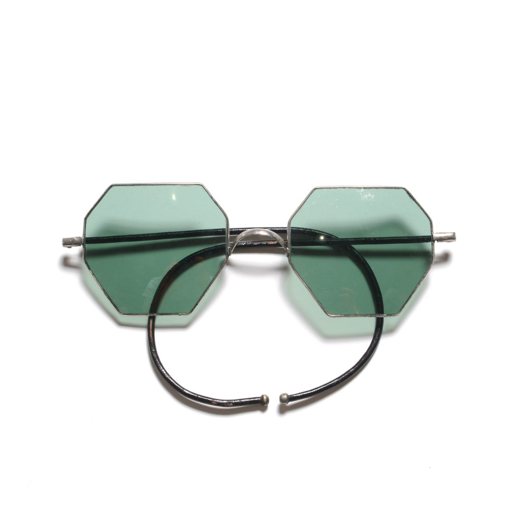 Antique 10s 20s Octagonal Sunglasses Blue Green Lens Men Women Unisex ...