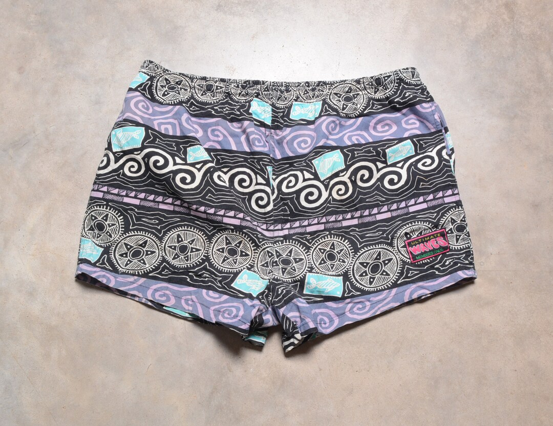 Vintage 80s 90s Ultimate Waves Board Shorts Bathing Suit Swim Trunks ...