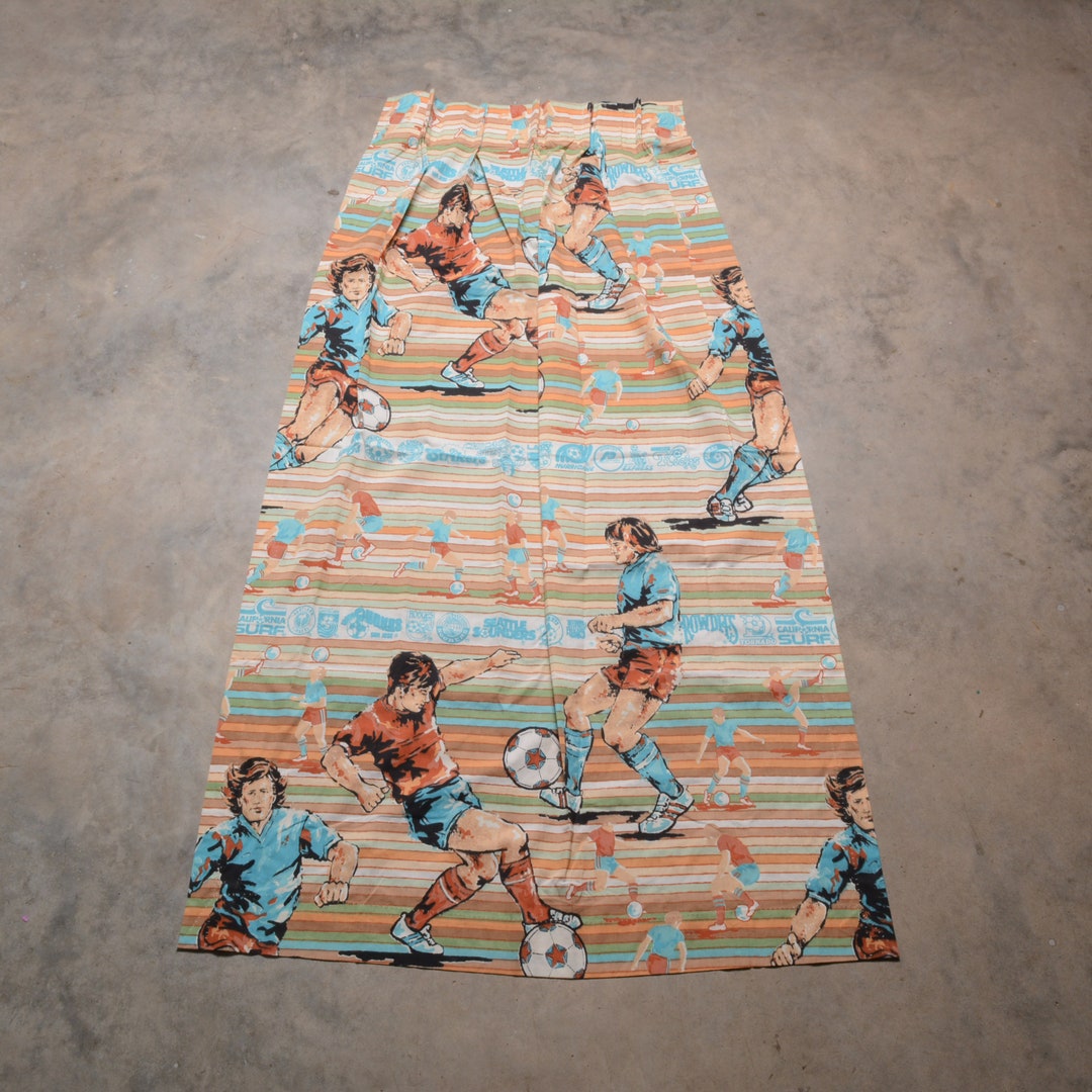 Vintage 70s NASL Soccer Curtain Surf Tornado Rowdies Blizzard Sounders ...