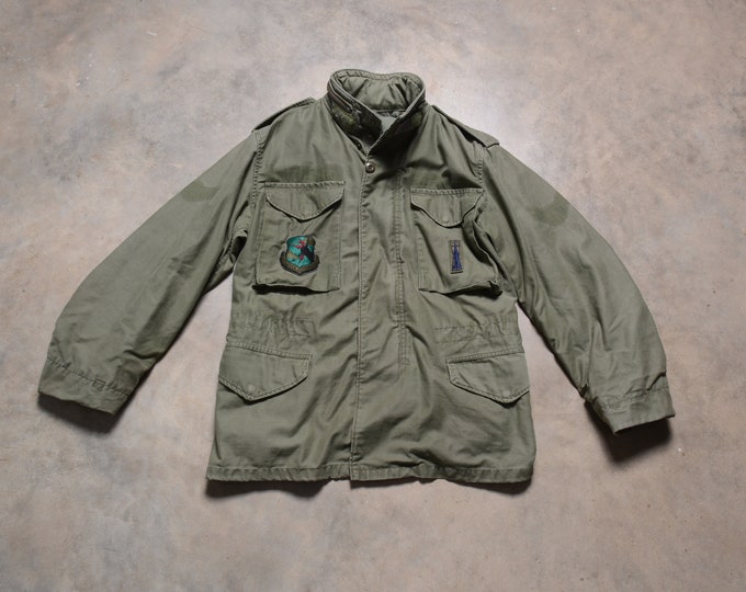 Vintage 80s USAF Air Force Field Coat M-1951 M65 Winter Jacket Olive ...