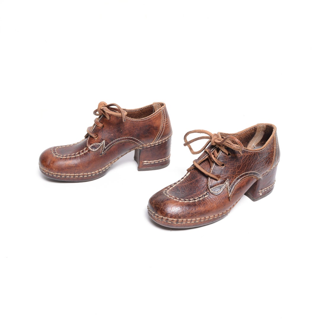 Vintage 70s Platform Shoes Men High Heel Glam Rock Padrino Whalebones ...
