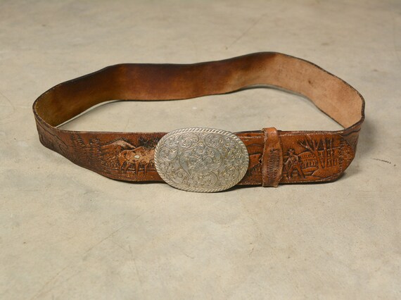 Vintage 50s 60s Al Stohlman Belt Tooled Hand Carved Signed | Etsy