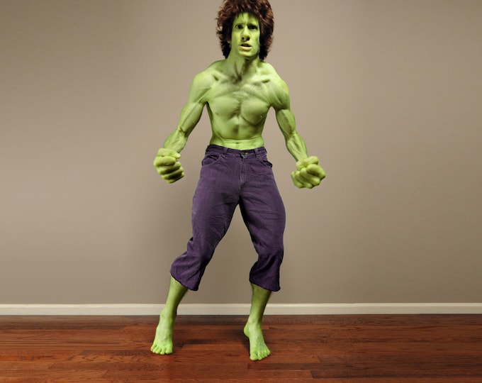HULK Shorts Incredible Hulk Costume Cutoff Purple Denim Shorts ...
