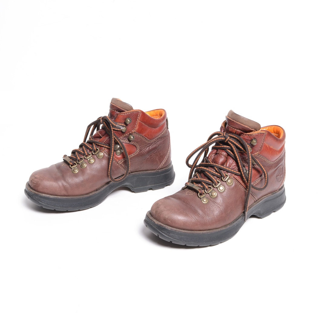 Vintage 80s 90s Hiking Boots 1980 1990 Timberland Brown Leather ...