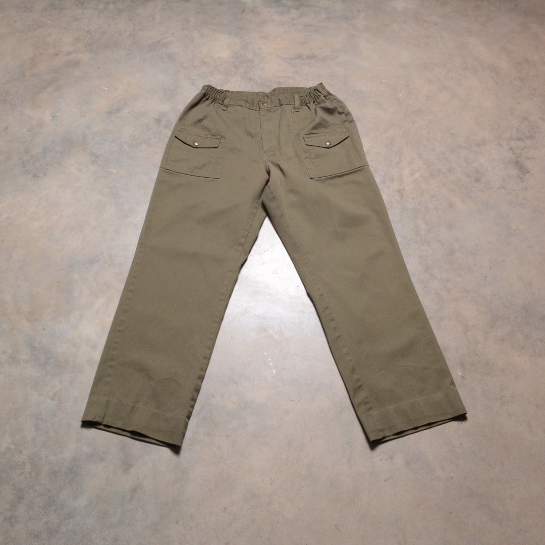 Vintage Boy Scouts Pants Olive Green Camping Hiking Military Boy Scout ...