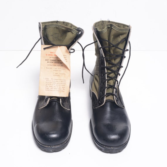 Vintage 60s Combat Boots Green Canvas Jungle Boots Zipper Vintage 60s Combat Boots Green Canvas Jungle Boots Zipper