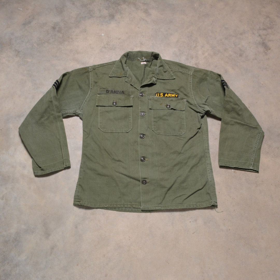 Vintage 50s US Military Army Utility Shirt 1950 Korean War Era Army ...