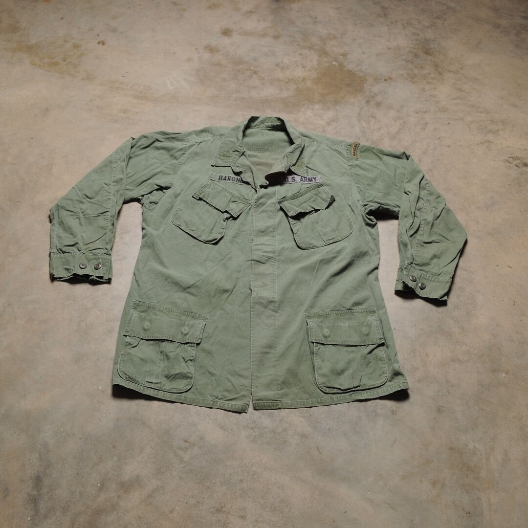 Vintage 60s Jungle Jacket US Army Ranger Slant Pocket Vietnam War 1960 ...