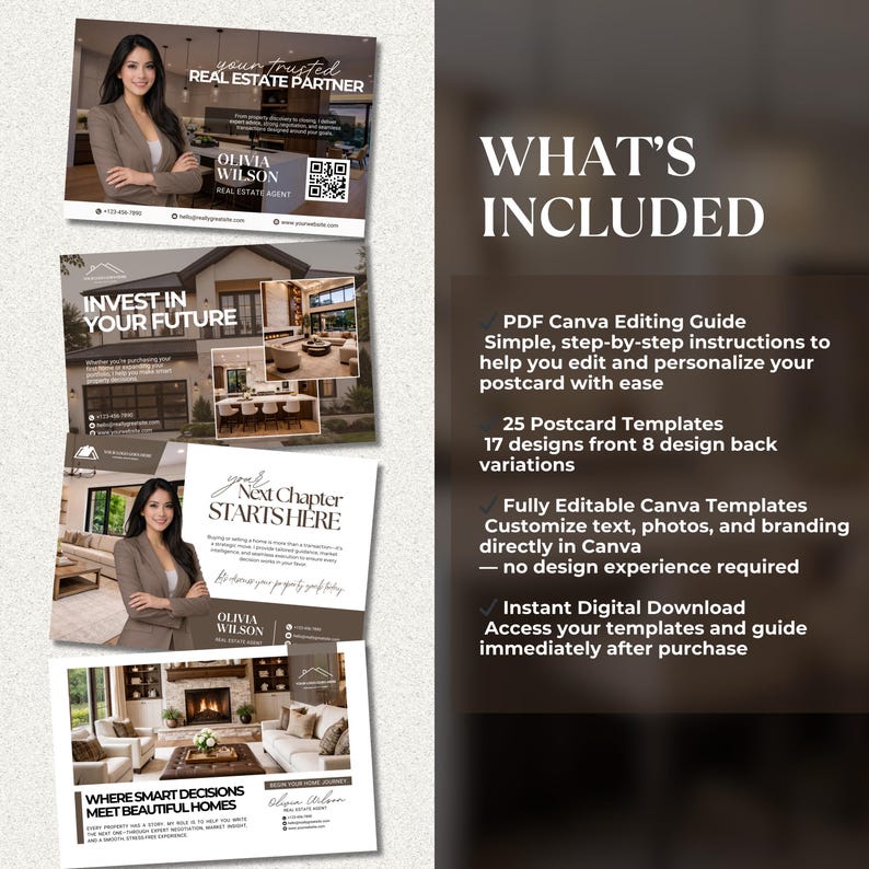 Editable Real Estate Postcard Canva Templates | Realtor Direct Mail ...