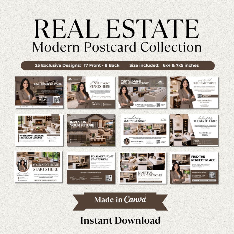 Editable Real Estate Postcard Canva Templates | Realtor Direct Mail ...