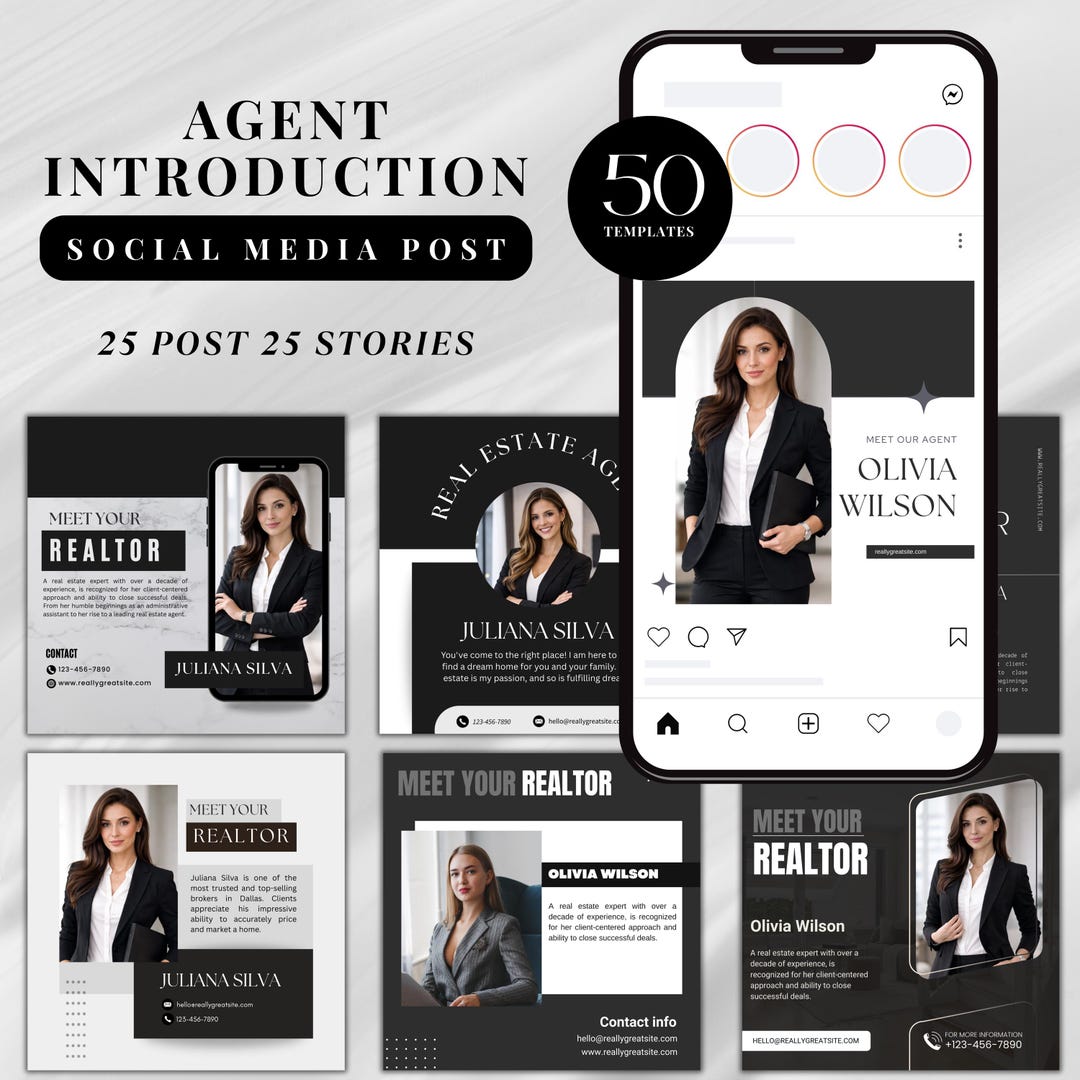 Real Estate Agent Introduction Templates | 50 Canva Editable Realtor ...