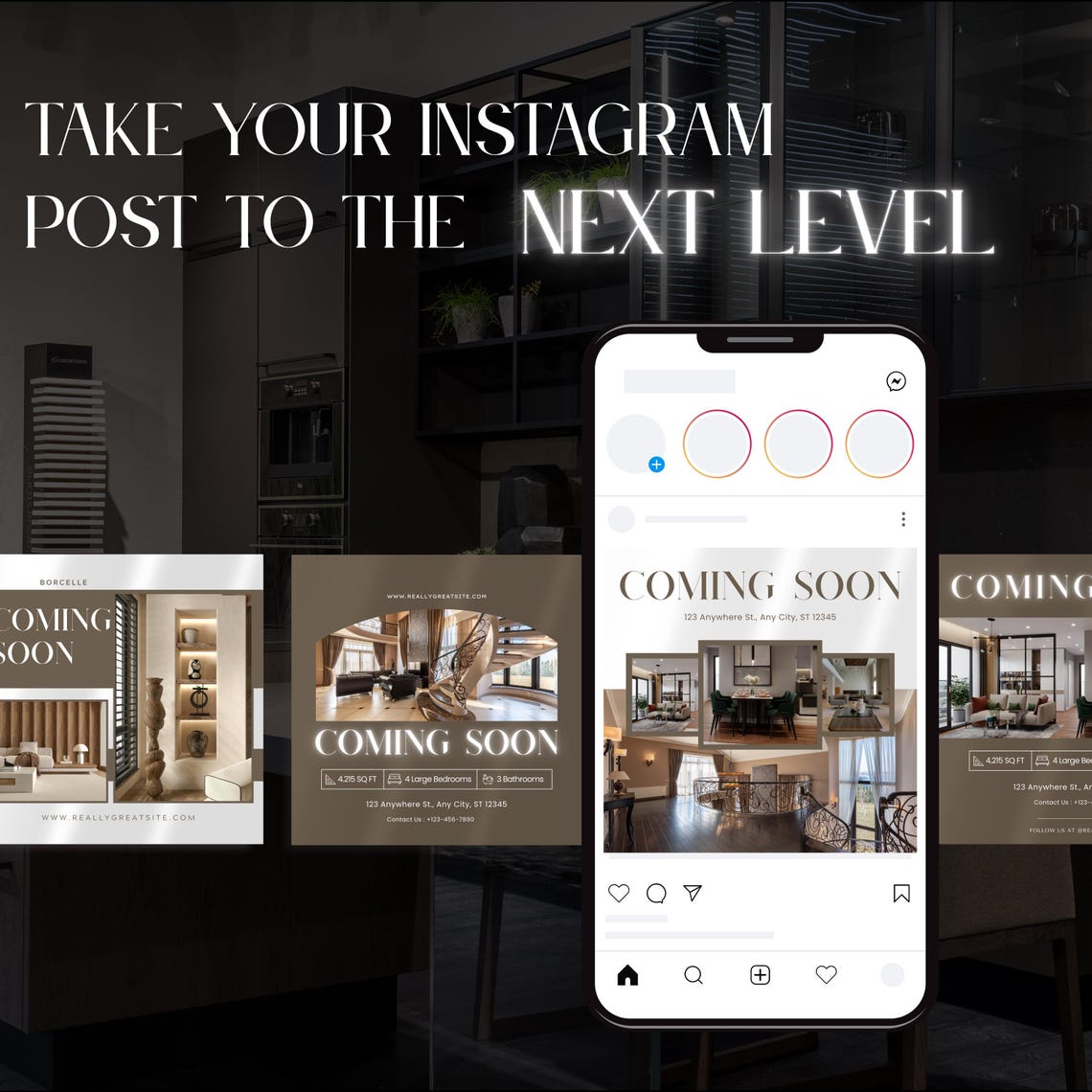 Luxury Coming Soon Real Estate Instagram Templates | 40 Canva Editable ...