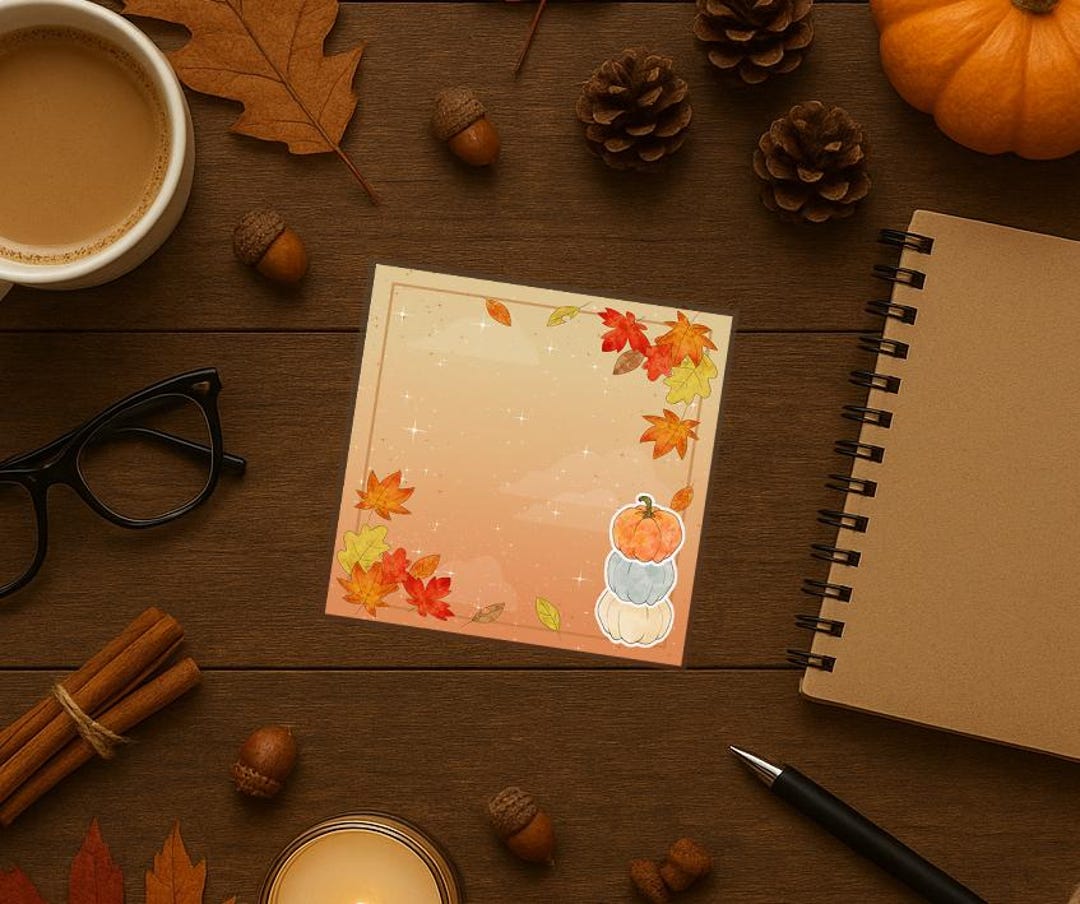 Hello Fall Sticky Note Pad: Cozy Autumn Stationery - Etsy