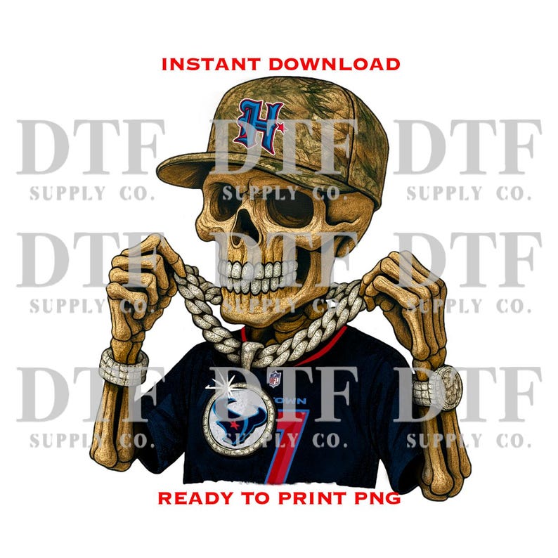 Texan Skully ( Black Jersey )**DIGITAL DOWNLOAD** - Etsy