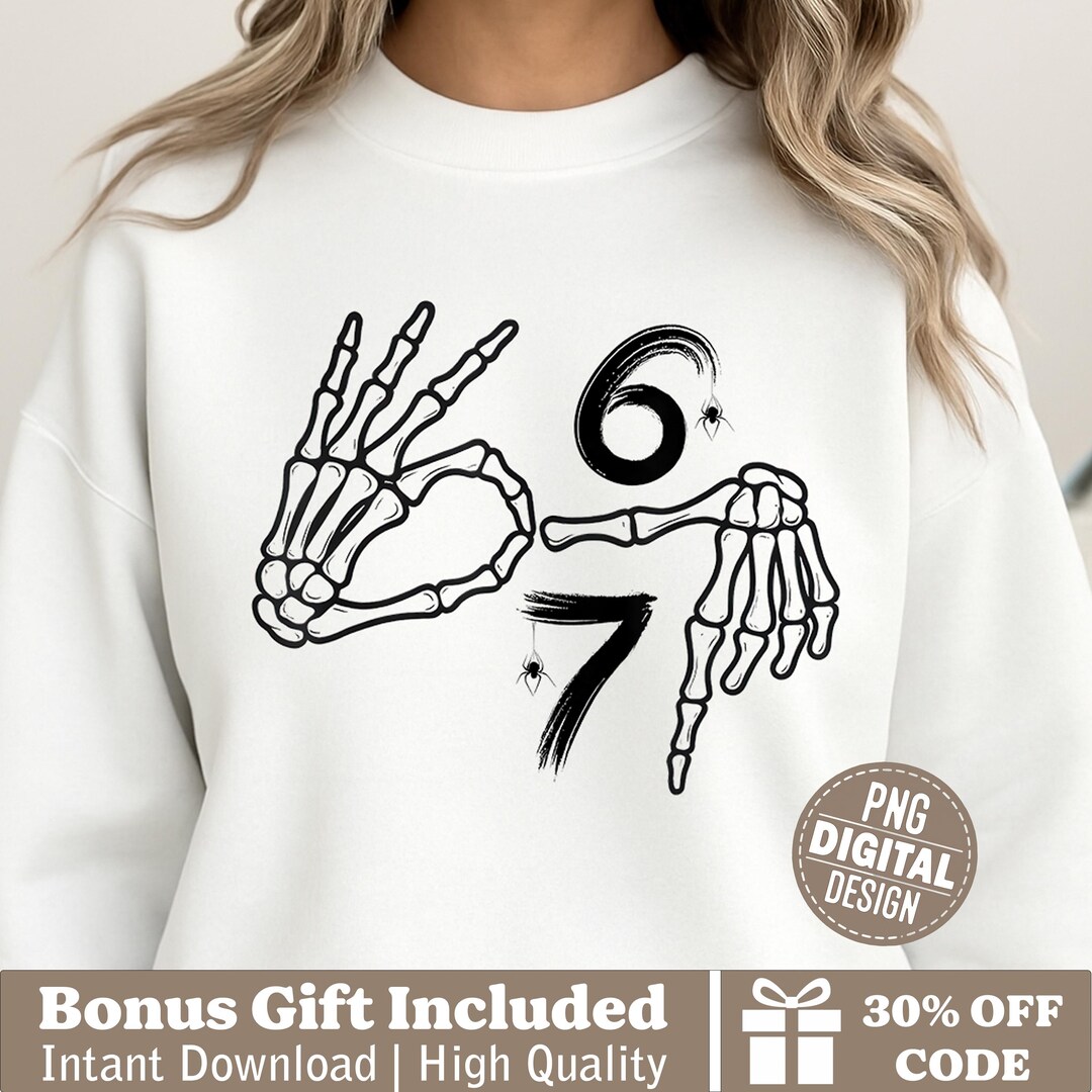 67 Skeleton Hands Png, Spooky Number Shirt Design, Gothic Bone Clipart ...