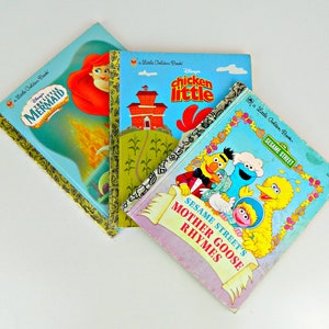 Vintage Little Golden Books Collection of 3, the Little Mermaid, Sesame ...