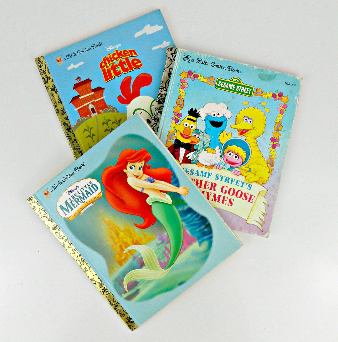 Vintage Little Golden Books Collection of 3, the Little Mermaid, Sesame ...