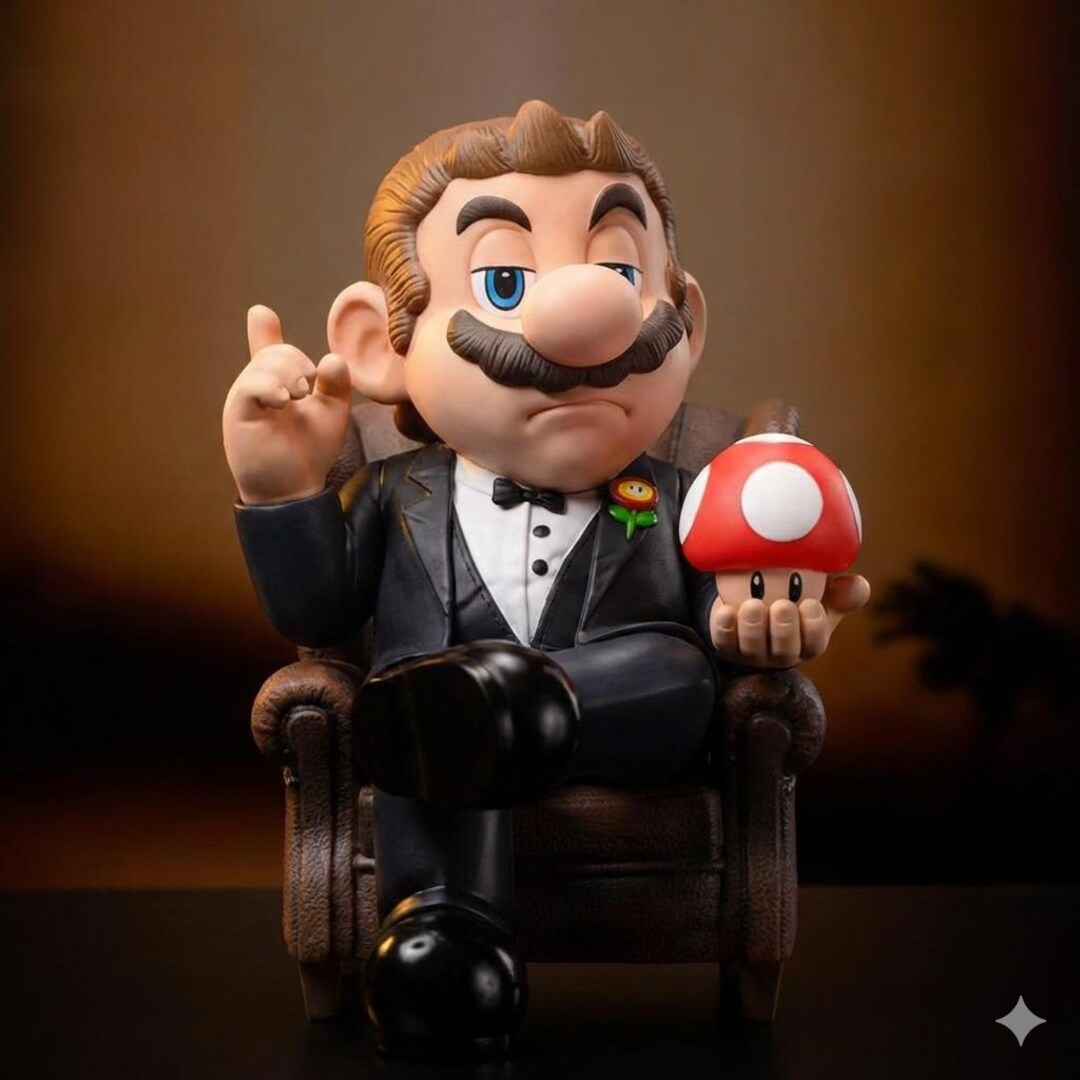 Super Mario "the Godfather" Figure – Mafia Style Statue – 1/12 Scale (6 ...