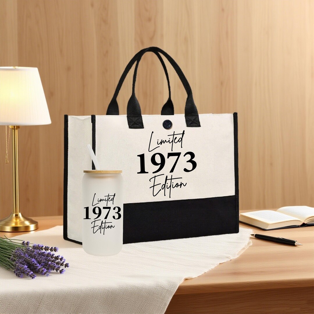 Limited Edition Birthday 1973 Cotton Canvas Tote Bag 52th Birthday Gift ...