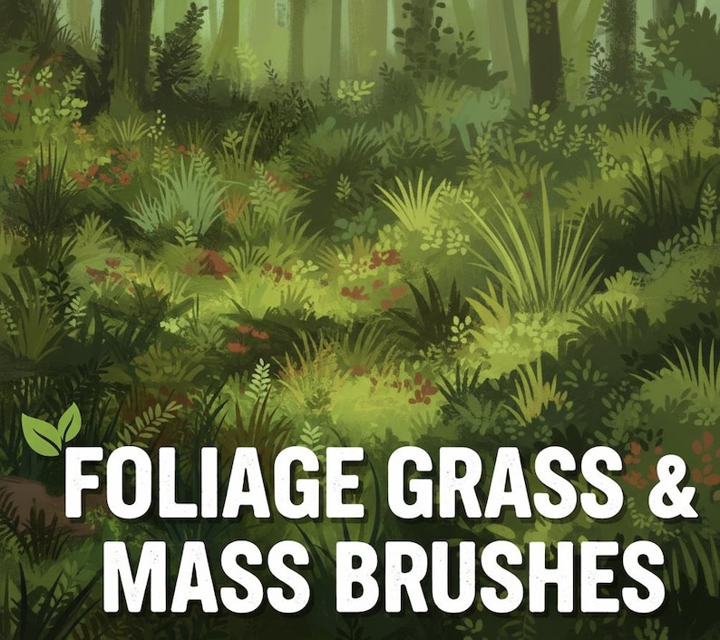 Grass & Moss Photoshop Brushes Mega Bundle | Realistic Texture, Foliage ...