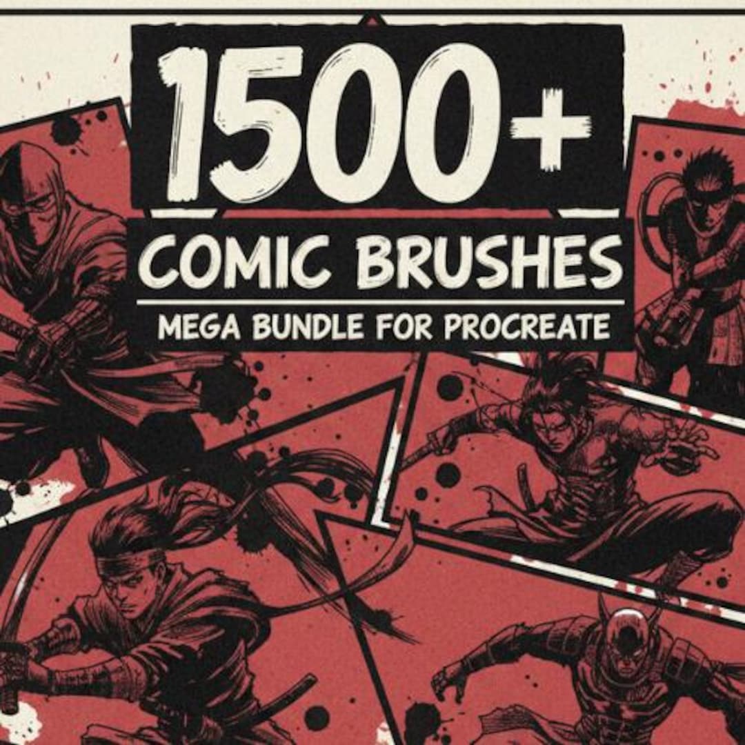 1500+ Procreate Comic & Manga Brushes | Inking, Shading and Texture ...