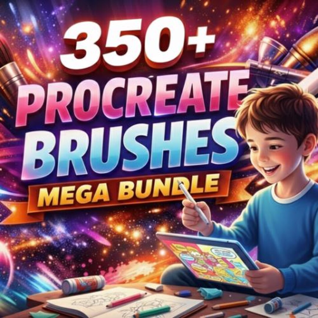 350 Procreate Brushes Mega Bundle for iPad | Ink, Wash, Texture ...
