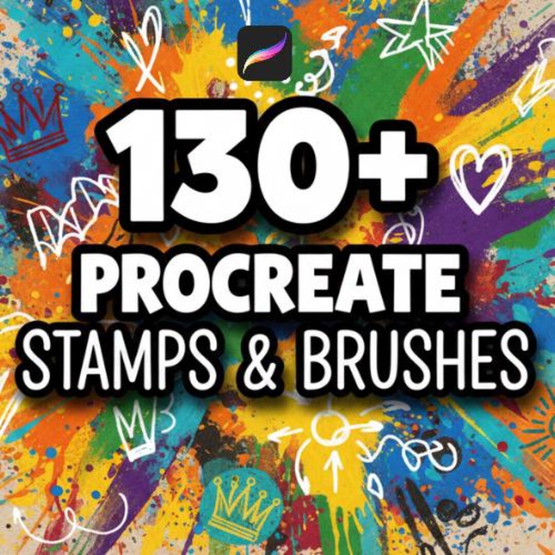 130+ Procreate Stamp Brushes Bundle iPad | Instant Design Elements ...
