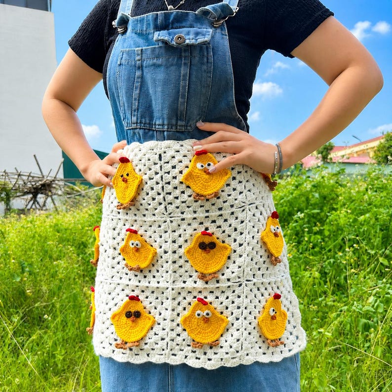 Crochet Egg Gathering Apron, Egg Collecting Apron, Handmade Egg Holder ...